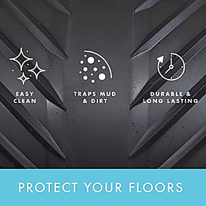 CLIMATEX Indoor/Outdoor Rubber Runner Mat, Door Mat For Floor Protection, 27" X 6', Black (9A-110-27C-6)