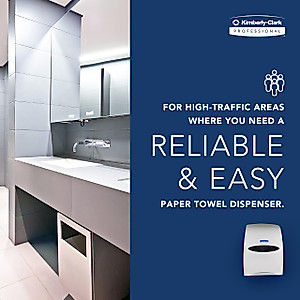 Sanitouch Hard Roll Paper Towel Dispenser (09991), Hands-Free Pull Dispensing, White