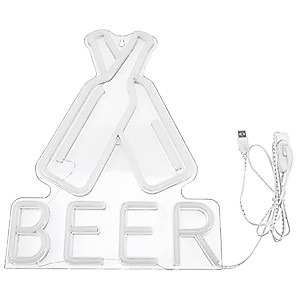 Angoily Neon Lights Bar Night Light Wine Neon Sign Led Neon Sign Led Neon Light Led Decor Beer Neon Light Usb Led Bedroom Decor As Transparent Backplane Decorative Lights White Shine