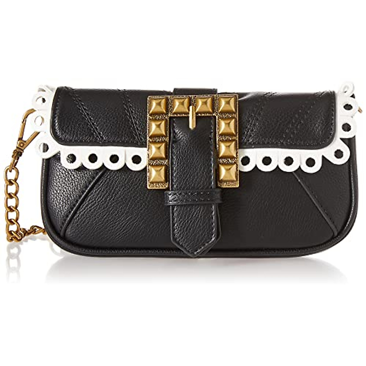 Betsey Johnson Buckle Up Convertible Clutch, Black