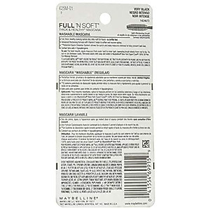 Maybelline New York Full 'N Soft Washable Mascara, Very Black, 1 Count