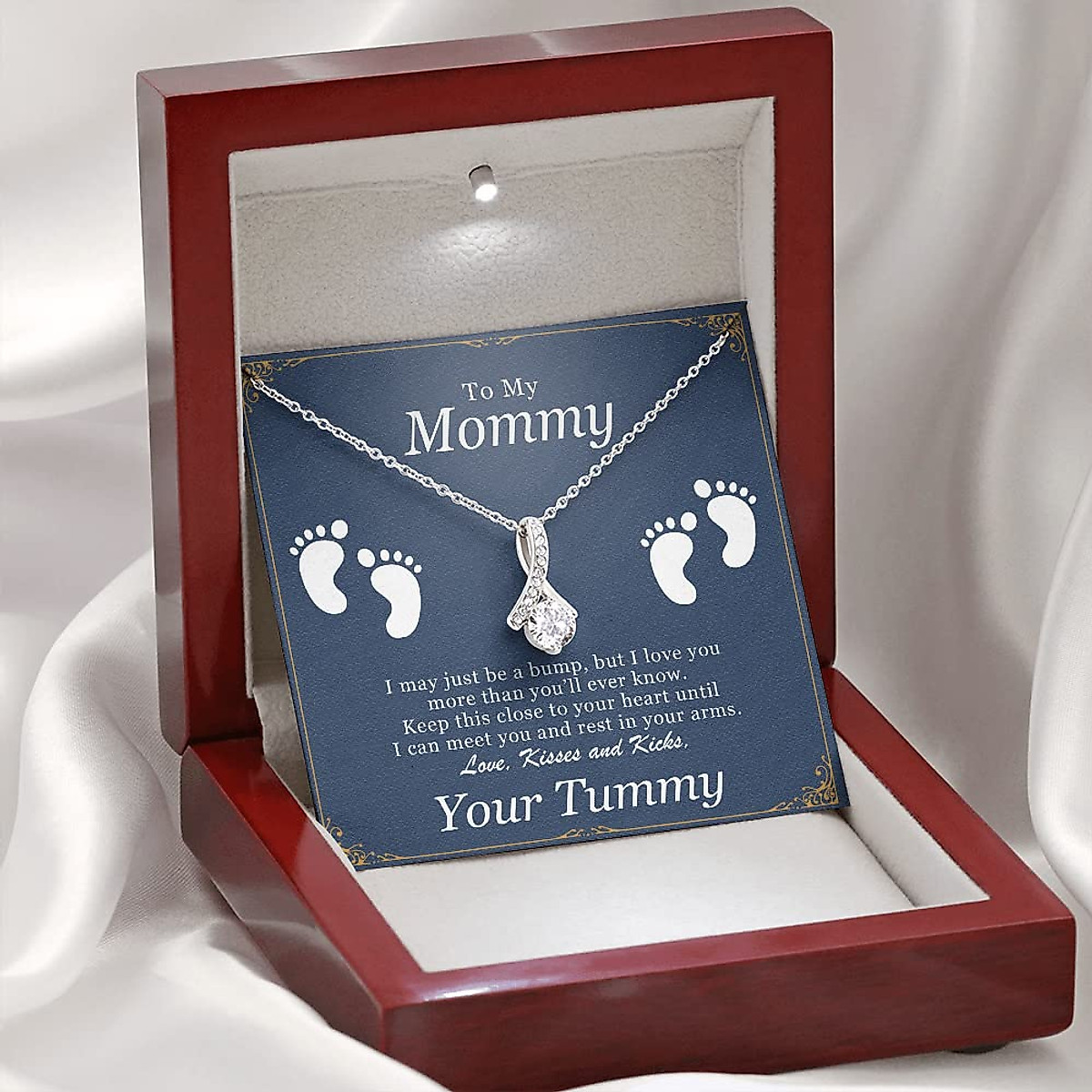 To My Mommy From Your Tummy Necklace, Mommy Gift From Unborn Baby, New Mom Gift, New Mom Gift From Husband, Baby Bump Gift, New Mom Gift Idea, Pregnant Wife Gift