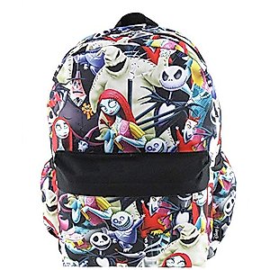 Disney's Nightmare Before Christmas 16 inch All Over Print Deluxe Backpack With Laptop Compartment