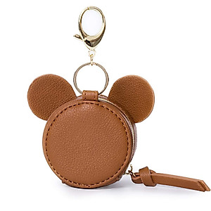 miss fong Leather Mini Diaper Bag Backpack, Small Mini Backpack Purse with Pacifier Holder Case