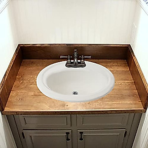 American Built Pro Lavatory Sink 20" x 17" x 7.5" Oval Shape White Color for Mobile Homes RVMH ABS Rust Free 3 Hole Heavy Duty Sink Perfect for RV, Bathroom, Bar, Farm, Mancave, Basement