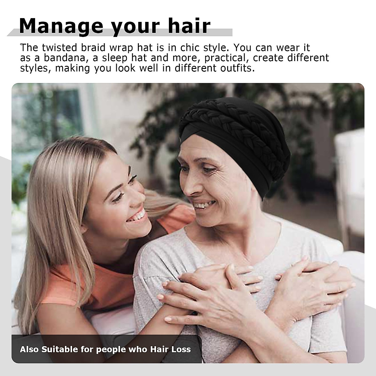 Turbans for Women African Pre-Tied Head Scarf for Women's Hair Wraps Cover Beanie Cap Cancer Chemo Headwear for Women