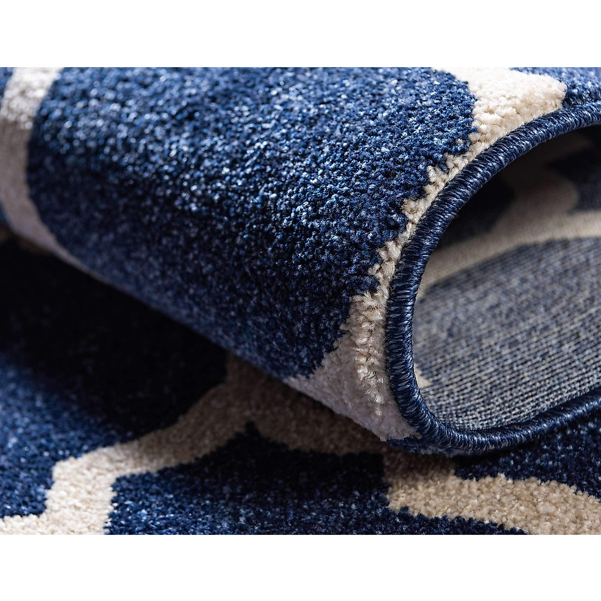 Unique Loom Trellis Collection Area Rug - Philadelphia (8' x 11' Rectangle Dark Blue/Navy Blue)