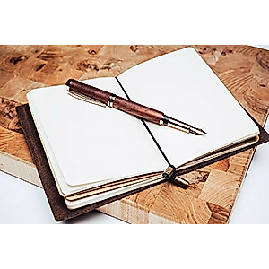 Wanderings Leather Pocket Notebook - Small, Refillable Travelers Journal - Passport Size, Perfect for Writing, Gifts, Travelers, Professionals, as a Diary or Pocket Journal. Small Size - 5.1 x 4 inches