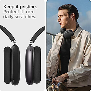 Spigen Silicone Fit Designed for Airpods Max Case Cover Protective Silicone Ear Cup Covers - Black