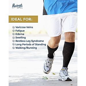 Pembrook Light Compression Socks for Men - 6 Pairs | 8-15 mmHg Cotton Compression Socks Men | Polkadots, Stripes, Argyle, Grey, Black Compression Socks for Men | Support Socks for Men