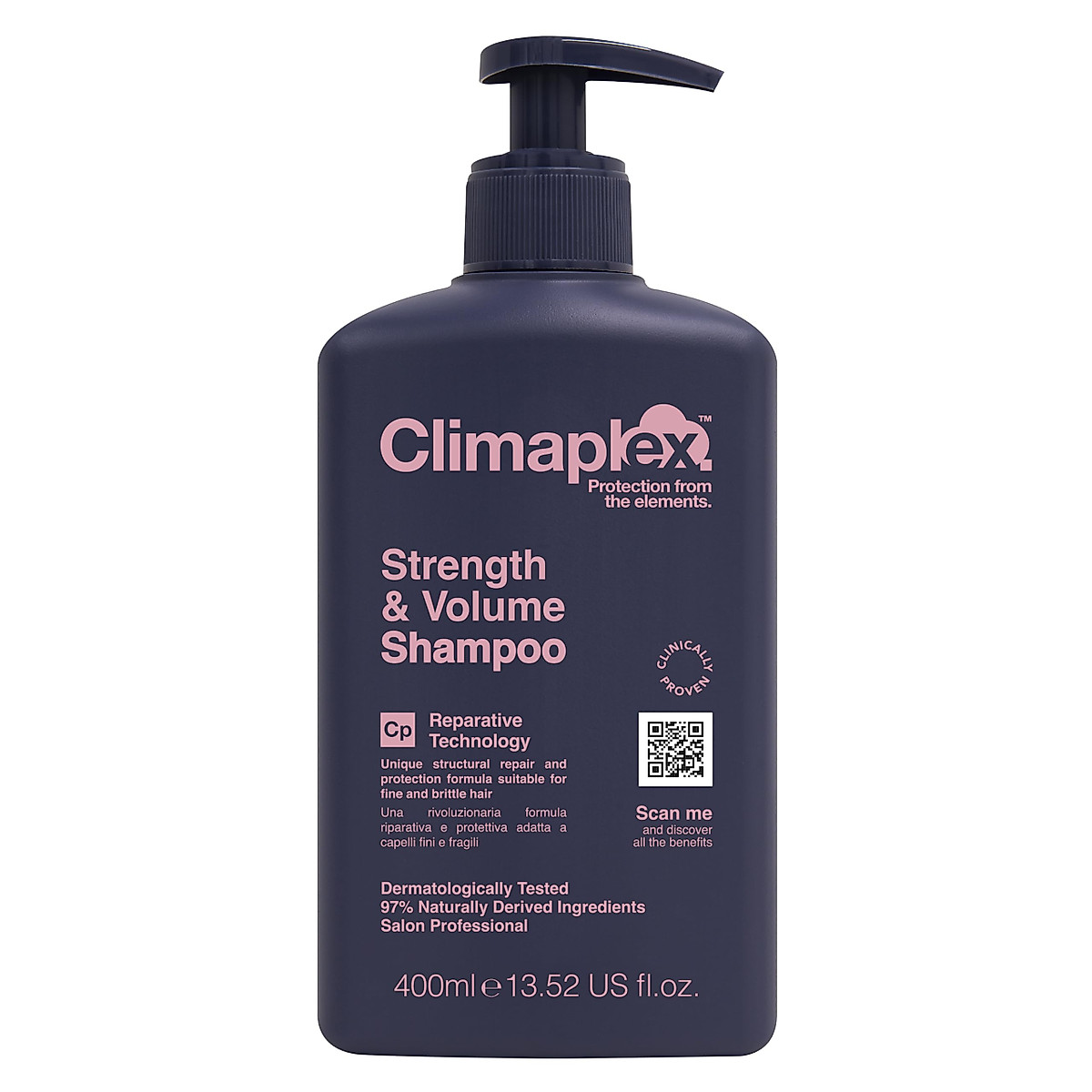 Climaplex Strength and Volume Shampoo - Soothing, Protective, Healing Properties - Contains Detangling Benefits - Adds Body and Enhance Shine - Suitable for All Hair Types - Cruelty Free - 13.52 oz