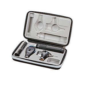 ADC Portable Diagnostic Set Plug-in Rechargeable, with Standard Otoscope and Coax Ophthalmoscope, Xenon Lamps, 3.5V, Hard Case, Diagnostix 5410X, Black