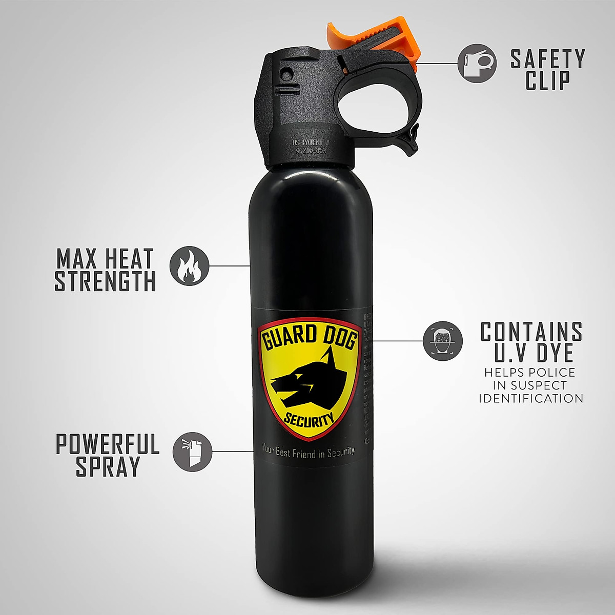 Guard Dog Security Fire Master OC Spray Fogger 9 oz - Police Strength with UV dye - 150 Burst (9 oz - 2 Pack)