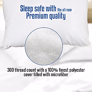 Continental Bedding - Affinity Down Alternative Bed Pillow - 300 Thread Count 100% Soft Cotton Super Standard Queen Size 20x28 Pillow Pack of 2 Best Polyester Pillow for Sleeping