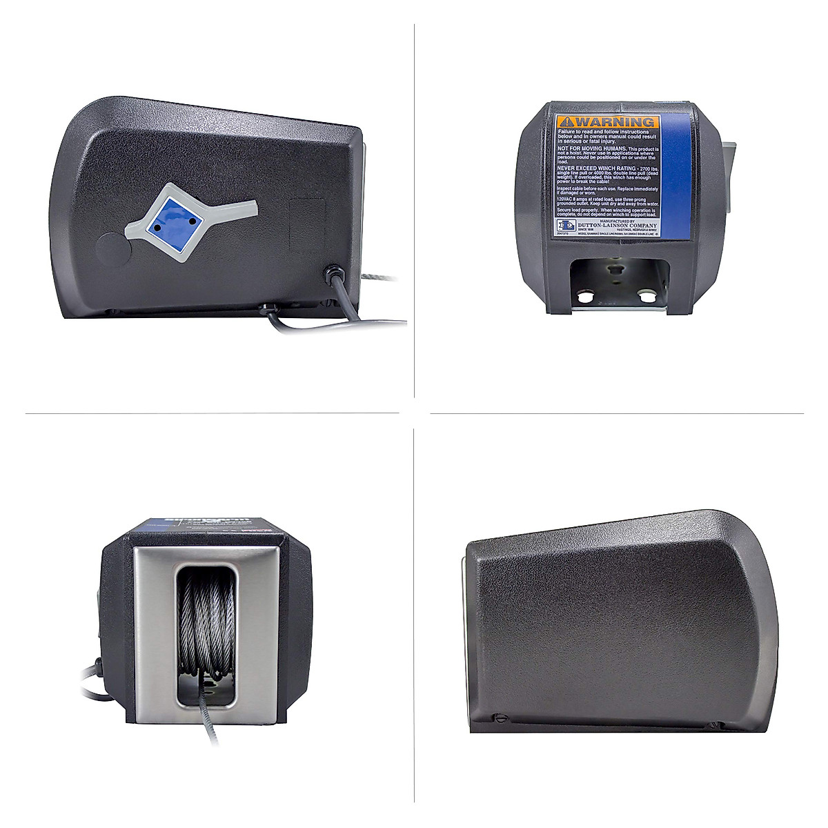 Dutton-Lainson Company SA12015AC 120 Volt/2700 lbs/4000 lbs Electric Winch with Built-In Remote