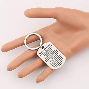 Gzrlyf The Lord's Prayer Keychain Our Father who Art in Heaven Matthew 6:9-13 Religious Gifts (Dog Tag Keychain)