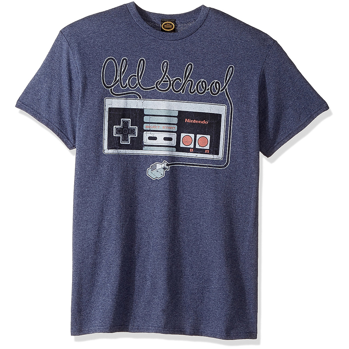 Nintendo Men's Tangled Controller T-Shirt, Large, Navy Heather