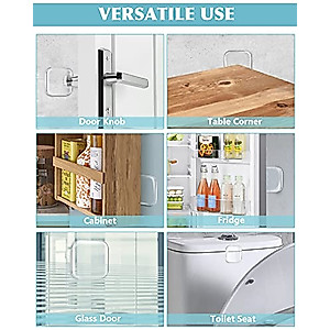 Door Stoppers Wall Protector, Etybetopstar1.57inch Reusable Door Bumper with Self Strong Adhesive, Quiet, Shock Absorbent Gel for Home, Office, Wall Protector from Door Knobs (Square, Clear)) (6PCS)
