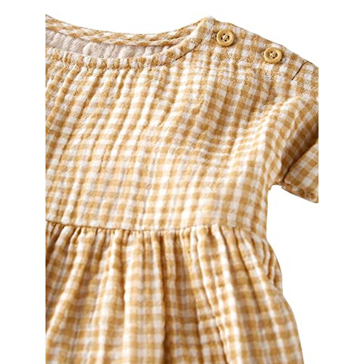 little planet by carter's baby-girls Baby & Toddler Girls' Organic Cotton Dress, Gold Plaid, 4