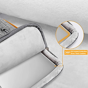 MOSISO 360 Protective Laptop Case 13.3 inch, 13-14 inch Laptop Sleeve Compatible with MacBook Air/Pro 13 / Pro 14, HP Dell Acer ASUS, Side Open Carrying Case with 4 Zipper Pockets&Handle, Gray