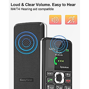 Easyfone T200 4G Unlocked Big Button Cell Phone for Seniors, Easy-to-Use Clear Sound Big Battery Senior Cell Phone with SOS Button and a Convenient Charging Dock