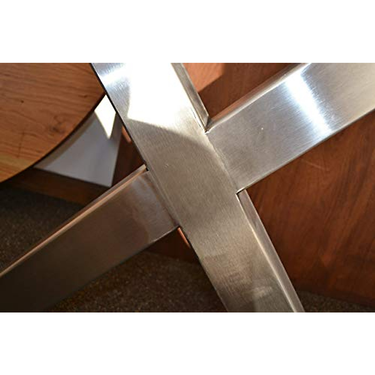 Brushed Stainless Table Legs, X-Frame Style - Any Size