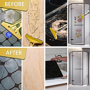 Boter Razor Blade Scraper, Scraper Tool, 4 In Metal Floor Scraper with 20PCS Extra Metal Blades, Long Handle Paint Scraper Ideal for Cleaning Stove Top, Windows, Glass, Tiles, Wall, Labels