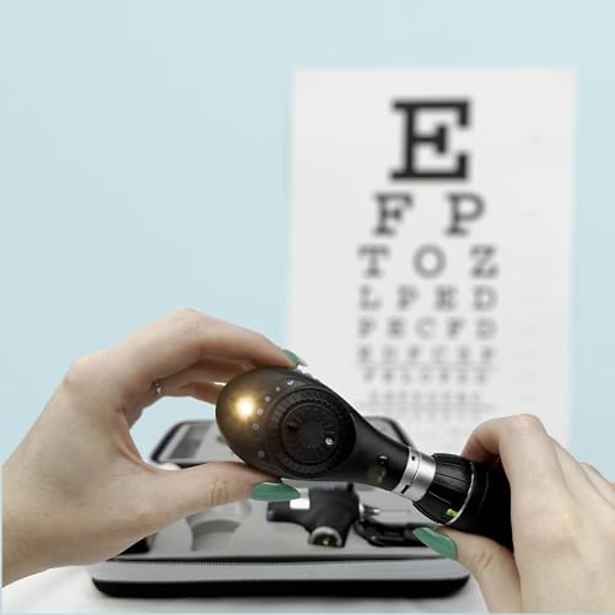 ADC Portable Diagnostic Set Plug-in Rechargeable, with PMV Otoscope and Coax Ophthalmoscope, LED Lamps, 3.5V, Hard Case, Diagnostix 5480L