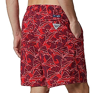 Columbia Men's Super Backcast Water Short, Red Spark Fish Wave Print, Medium x 6