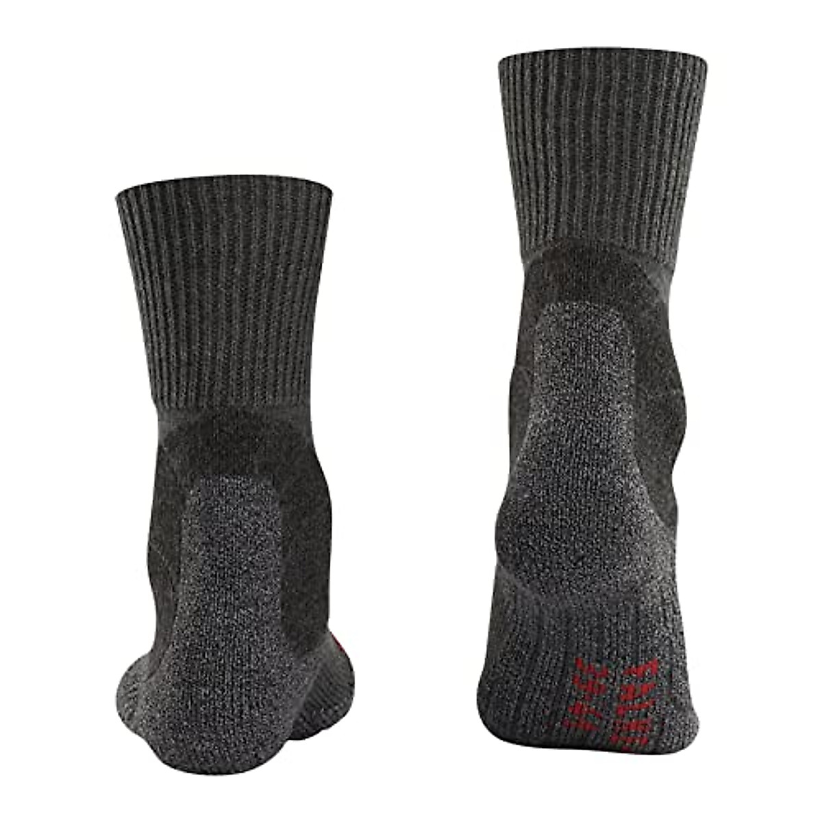 FALKE Men's TK1 Adventure Hiking Socks, Mid Calf, Thick Padding, Athletic Sock, Breathable Quick Dry, Merino Wool, Grey (Asphalt Melange 3180), 10.5-11.5, 1 Pair