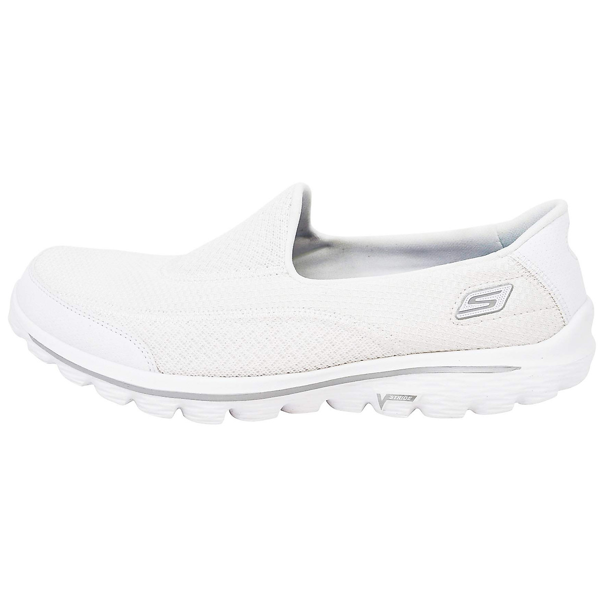 Skechers Performance Women's Go Walk 2 Slip-On Walking Shoe, White, 8.5 M US