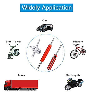 Riseuvo 6Pcs Tire Valve Stem Removal Tool - Single and Double Heads Valve Core Remover, 4-Way Valve Tool Great Tire Repair Tool for Various Valve Cores