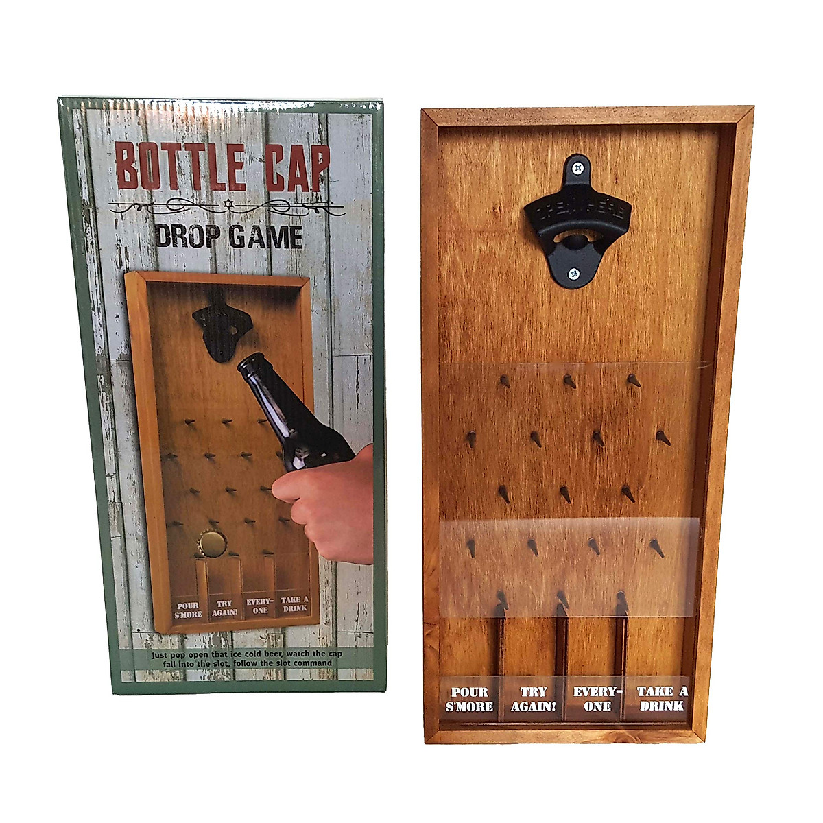 Tic Tac Toe Shot Glass Drinking Game, Beer Bottle Opener Cap Game, His & Hers Wine Cork & Beer Cap Shadow Box (BOTTLE CAP DROP)