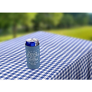 Cheers To Love Custom Names & Date 6-Pack Personalized Ultra Slim Can Coolies Slate Blue