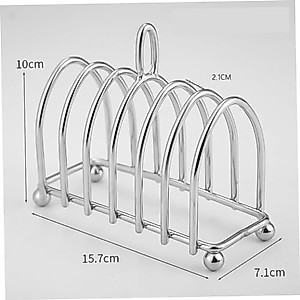 Garneck Sandwich Bread Holder Desktop Stand Household Toast Rack Oven Accessories Tabletop Grill Toast Storage Stand Desktop Toast Stand Kitchen Lid Organizer Silver Stainless Steel