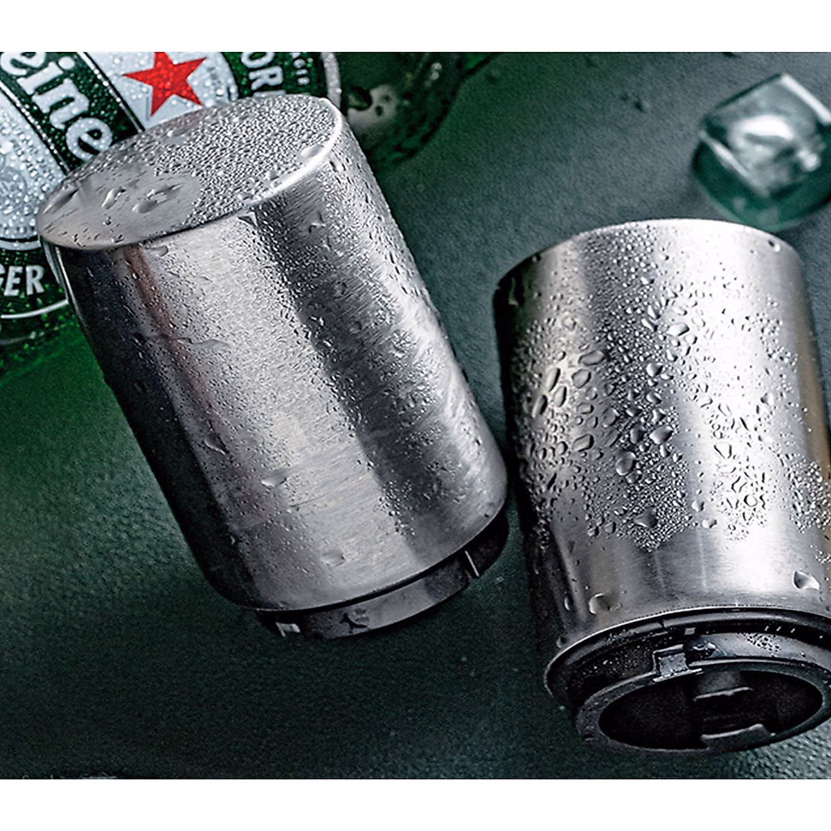 Automatic Beer Bottle Opener Syart Stainless Steel Magnetic Beer Bottle Opener magnet No Damage to Bottle Cap Opener bulk seniors(1pack)