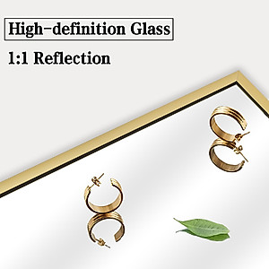 GLASHOM Full Length Mirror,21" x 64" Full Body Mirror,Gold Standing Mirror Full Length Rectangle Floor Mirror Full Length Frame Bedroom Hanging or Leaning Against Wall Dressing Floor Mirror