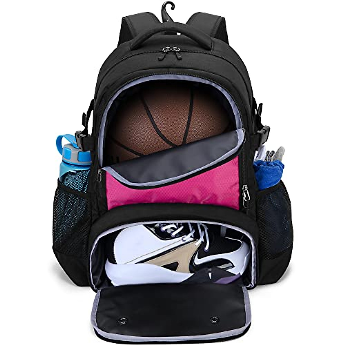 DSLEAF Basketball Bag, Soccer Backpack with Ball Compartment & Shoe Compartment for Basketball, Soccer, Volleyball Sports