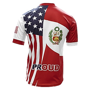 Arza Sports Peru and USA Men Fan Jersey Color Red/White (Large)