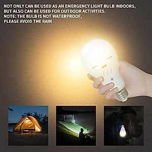 MXhme Rechargeable Light Bulbs with Remote Control,700lm,2600mAh Battery Emergency Light Bulb for Power Outage and Camping Outdoor, 3 Level Dimmable, 3000K/4000K/6000K, 50 Watt Equivalent,2Pack