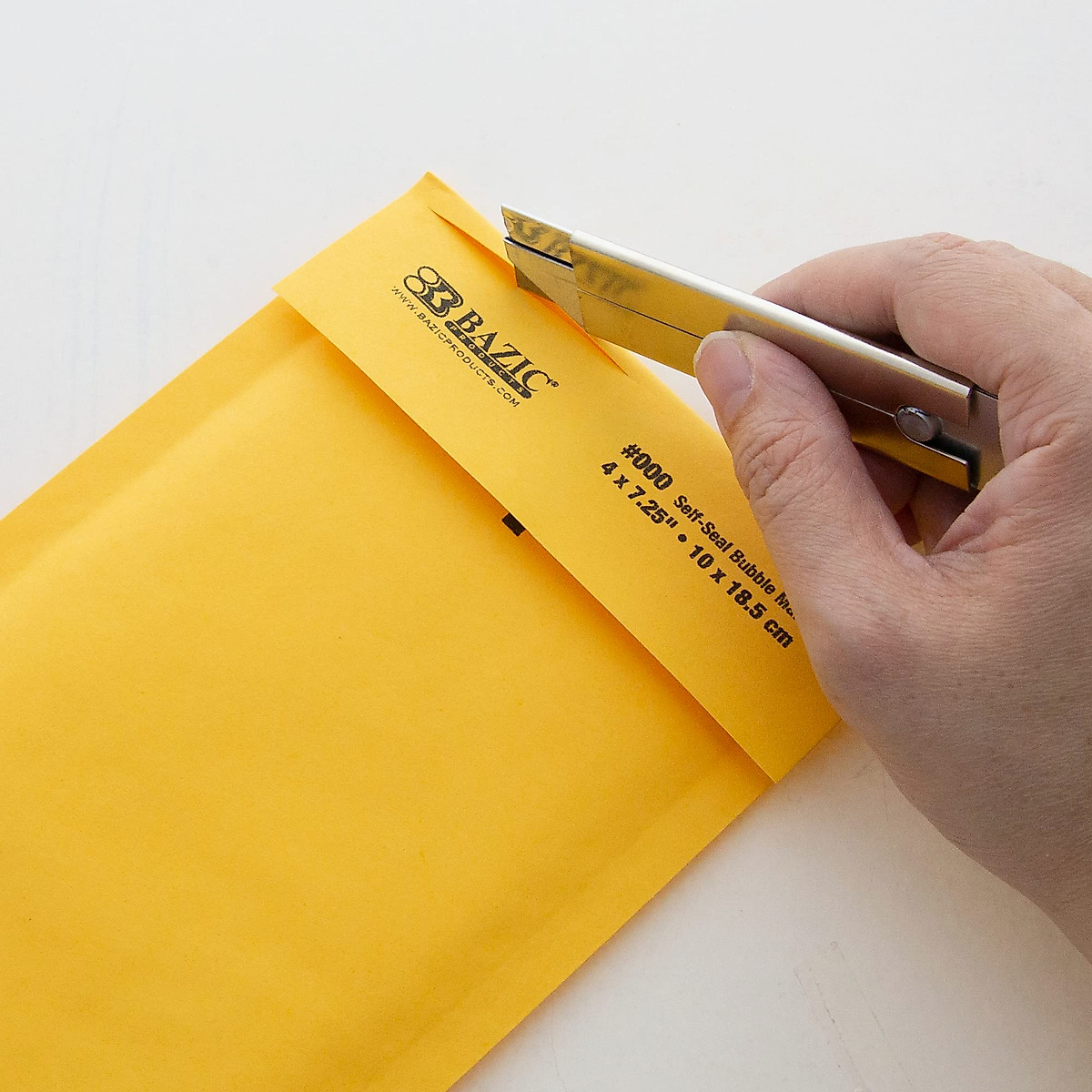 BAZIC Carton Cutters w/ 4 Replacement Blades in tube, Utility Knife Set for Box Cardboard Boxes, 2-Pack