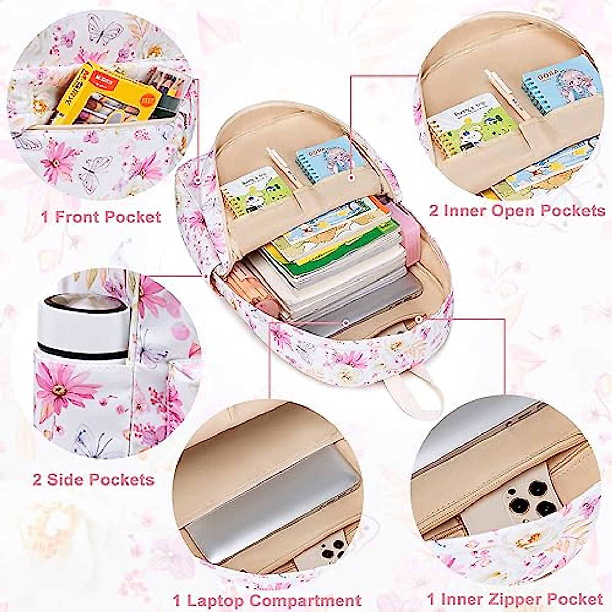 CAMTOP School Backpack for Girls Boys Teens Bookbag Set Tie Dye Kids Backpack 3 In 1,School Bags with Lunch Box Pencil Case