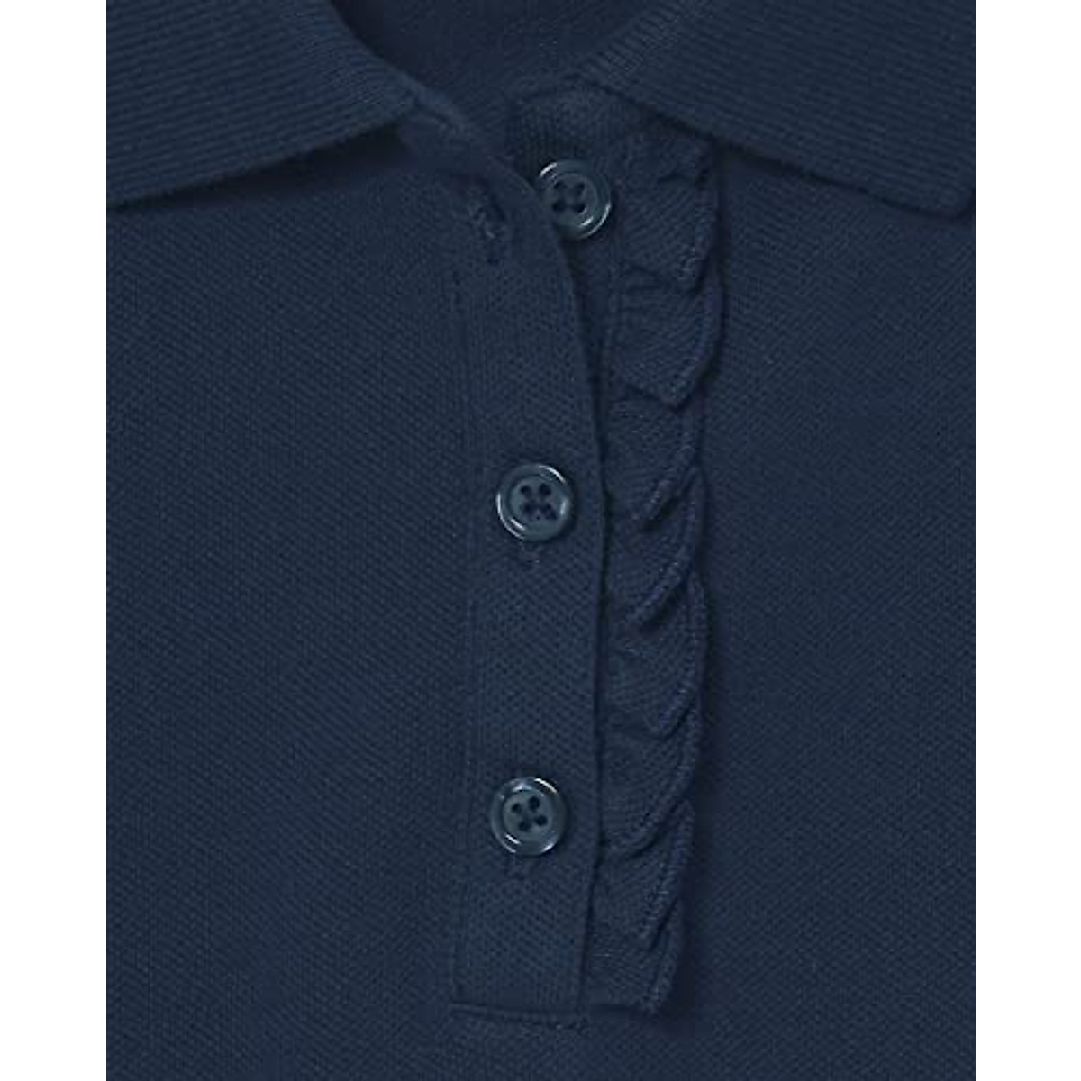 The Children's Place girls Short Sleeve Ruffle Pique Polo Shirt, Tidal/White 4 Pack, Medium US