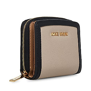 Anne Klein AK Small Colorblocked Wallet, Stone/Black