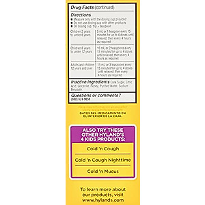 Hyland's Cough Syrup with 100% Natural Honey 4 Kids 4 oz
