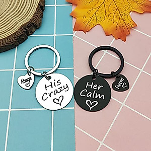 Funny Couple Gift for Boyfriend Girlfriend Anniversary Keychain Gift Relationship Gifts for Couples Keyring Jewelry to Husband Fiance Present from Wife Fiancee Valentine Birthday Anniversary