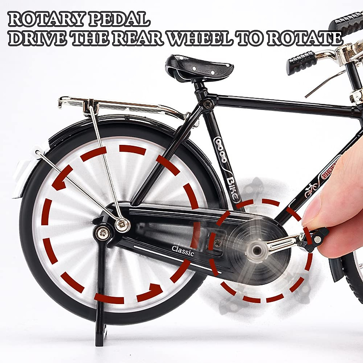 VALINK DIY Bicycled Model kit, Bike Model DIY, Mini Retro Style, Retro Classic Metal Art Bike Model Black