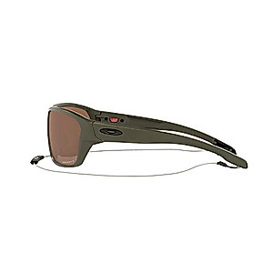Oakley Men's OO9416 Split Shot Rectangular Sunglasses, Matte Olive/Prizm Tungsten Polarized, 64 mm