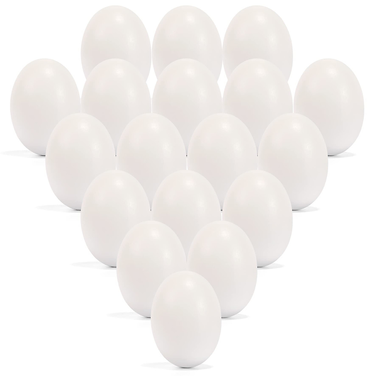 JOYIN 18 Pcs 3.15" Easter Wooden Eggs, Unpainted White Wooden Fake Eggs for Kids Easter DIY Paint Your Own Egg Decor, Easter Eggs Hunt, Easter Craft, Easter Basket Stuffers, Egg Toy Food