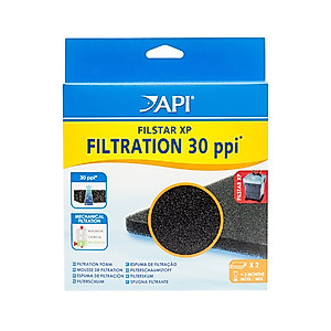 API FILSTAR XP FILTRATION FOAM 30 PPI Aquarium Canister Filter Filtration Pads 2-Count,Blacks & Grays